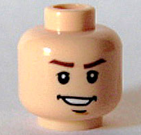 Minifigure, Head Reddish Brown Eyebrows, Upper Eyelids Minifigure, Head Reddish Brown Eyebrows, Upper Eyelids