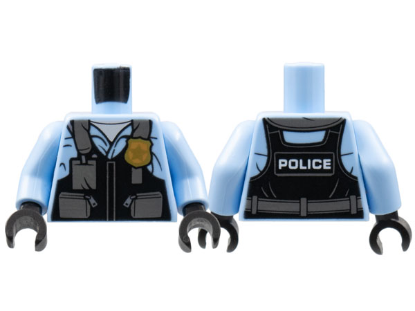 Lego Black Minifigure Torso With Police Pattern #99 Building Toys ...