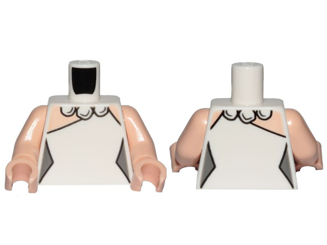 LEGO Part 973pb1209c01 White Torso SW Female Ceremonial Dress With Necklace Pattern (Leia) White ...