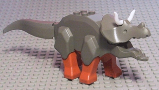 Part tricera03 : Dinosaur Triceratops with Dark Orange Legs and White ...