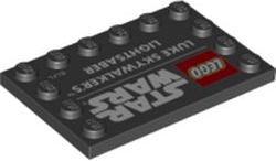 Part 6180pb148 : Tile, Modified 4 x 6 with Studs on Edges with Star ...