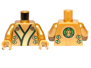 Part 973pb1348c01 : Torso Ninjago Robe with Black, Green, and Gold Trim ...