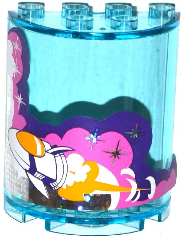 LEGO Basic Bricks - Lego Used - Cylinder Half 2 x 4 x 4 with White Pink ...