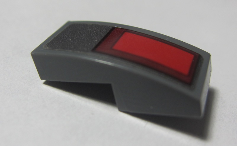 Part 11477pb080L : Slope, Curved 2 x 1 x 2/3 with Red and Dark Red ...