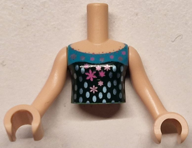 Part FTGpb465c01 : Torso Mini Doll Girl Dark Turquoise and Dark Green ...